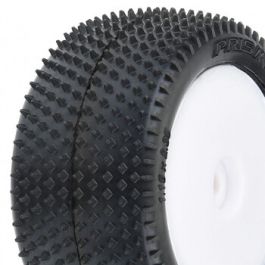 Proline Pin Tires, Rear, Mounted, White (2): Mini-B? TopRc!